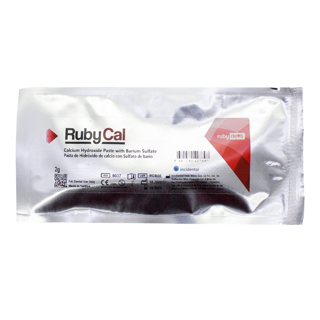 Pasta Hidróxido calcio con sulfato bario RubyCal Incidental | Biotech Chile